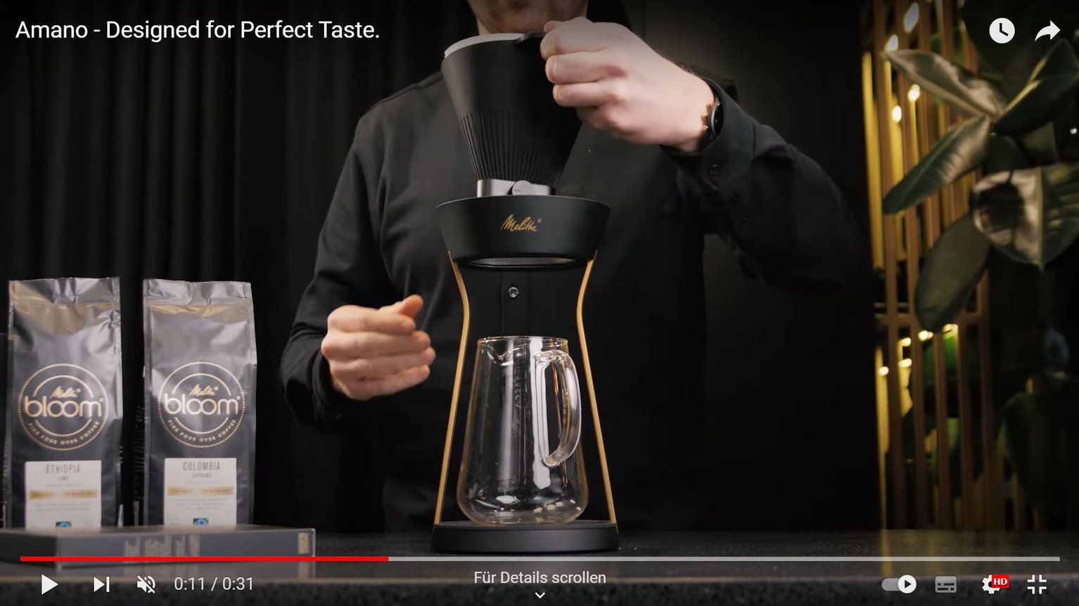 Melitta® AMANO Kaffeebereiter, schwarz-gold (B-Ware) | 6771803_DE