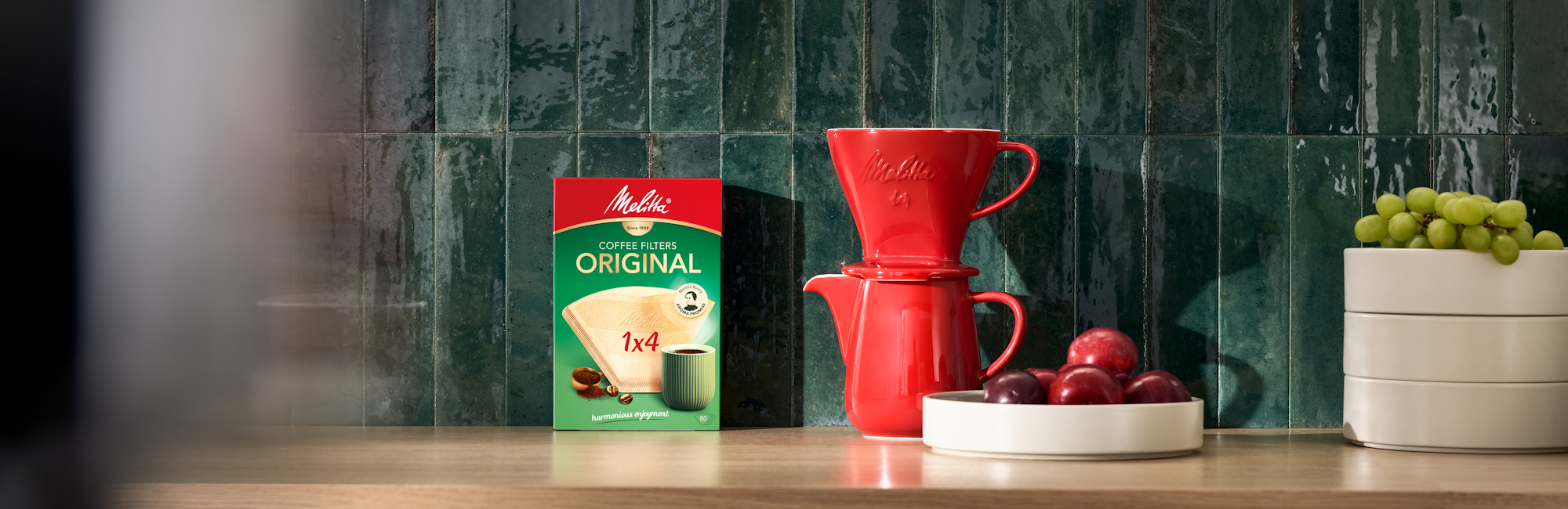 Melitta® Original filter papers, 1x4®, 80 pieces, natural brown